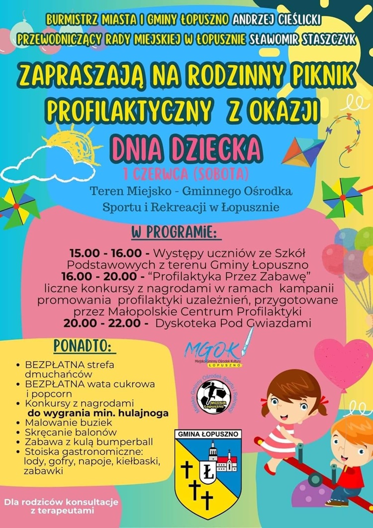 Piknik profilaktyczny z okazji Dnia Dziecka | Gmina Łopuszno Piknik profilaktyczny z okazji Dnia Dziecka | Gmina Łopuszno